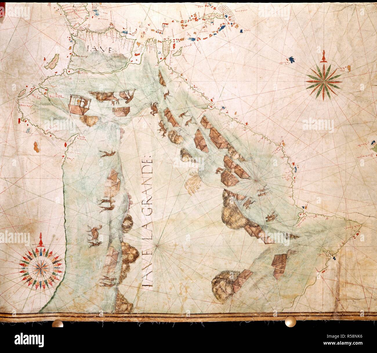 Java und Sumatra. Dauphin Karte [Harley Weltkarte]. Frankreich; 1547 ...