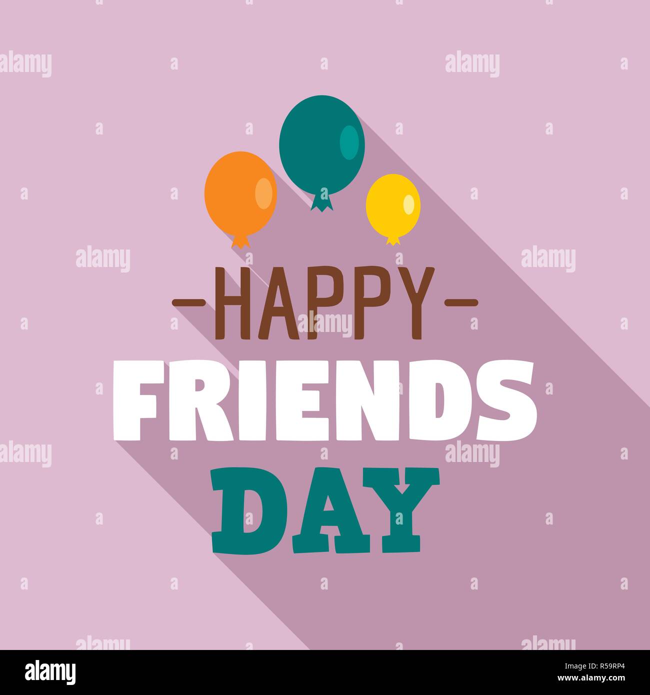 Gerne Freunde Tag ballon Logo. Flache Darstellung der glückliche ...