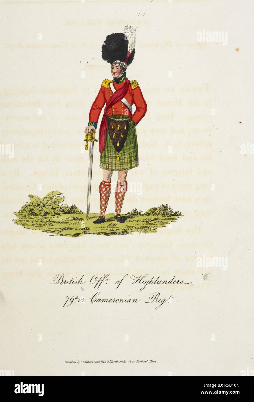 Britischer Offizier der Highlanders. 79Th Cameronian Regt. Das Militär ...