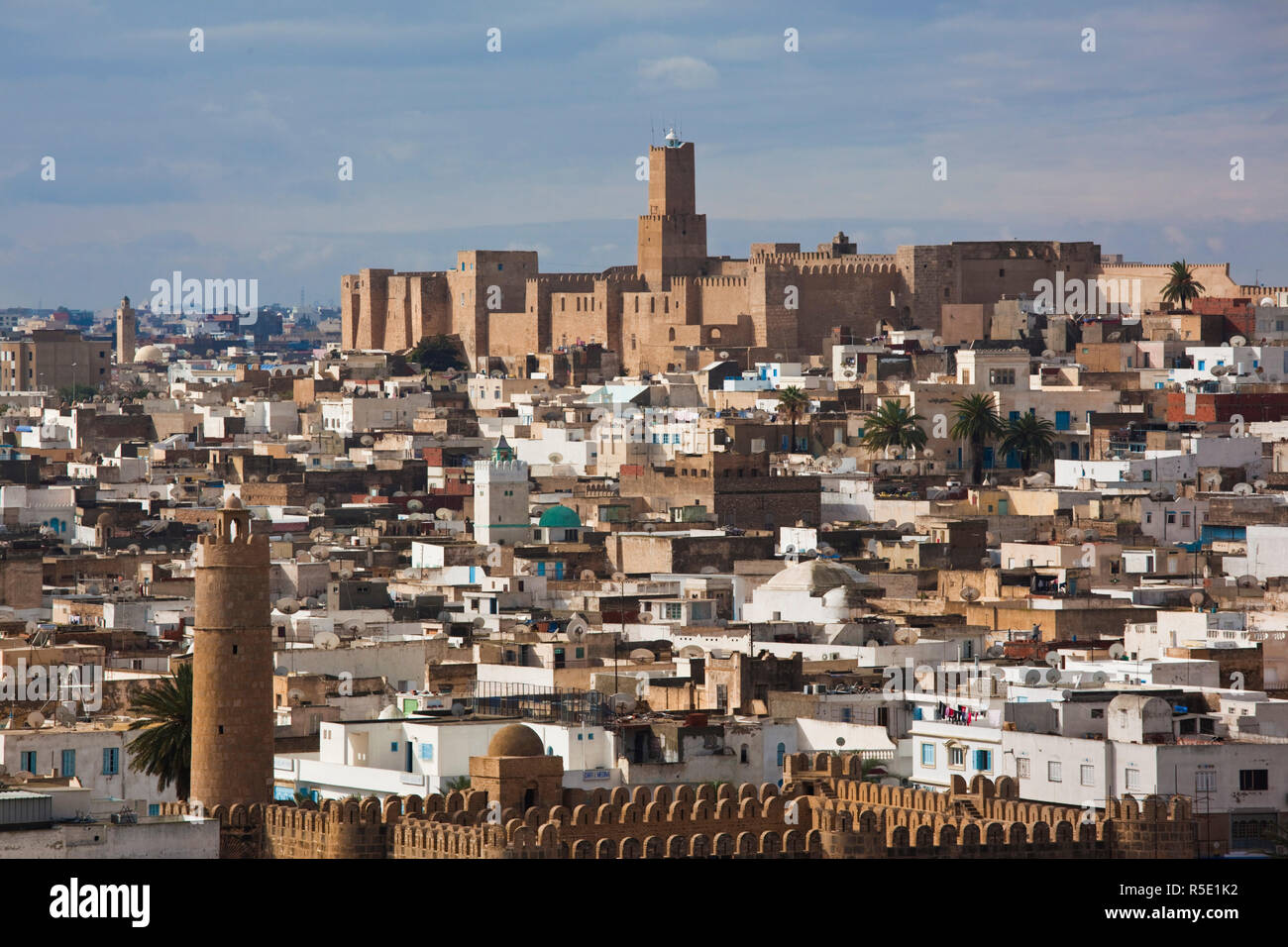 Tunesien, Tunesische Central Coast, Sousse, erhöhten Blick über die ...