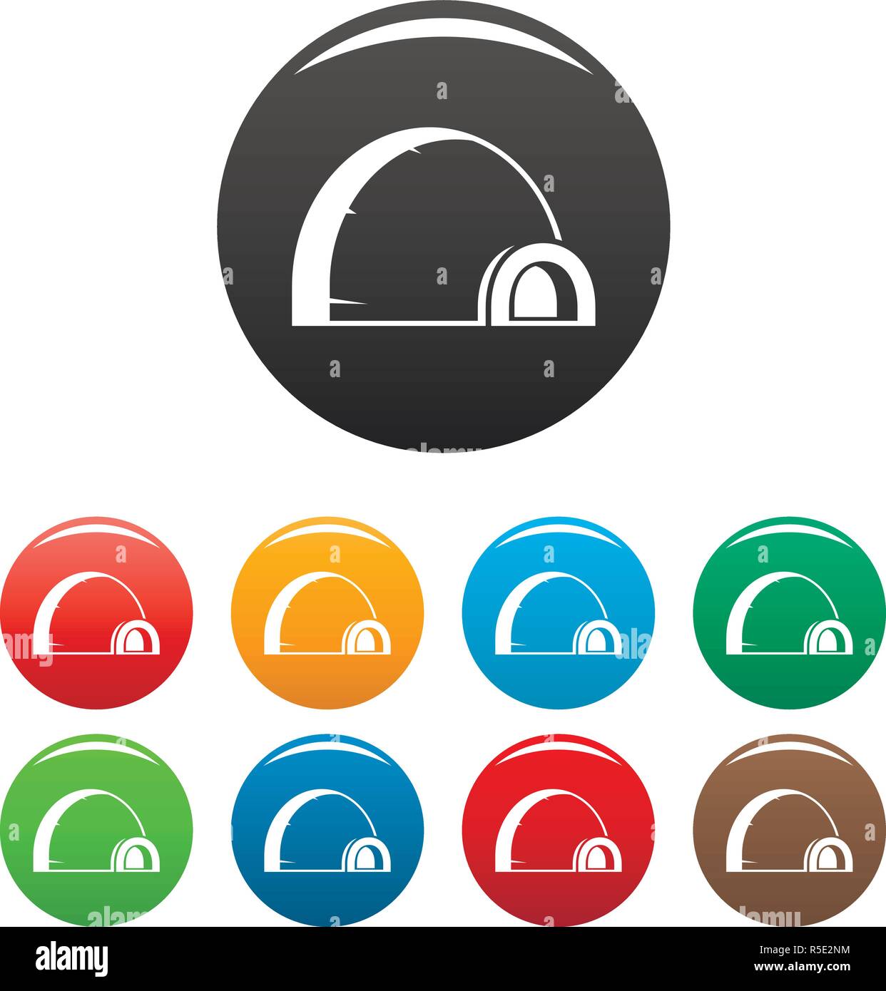 Arktis Iglu Icons Set 9 Farbe Vektor isoliert auf Weiss für jedes ...