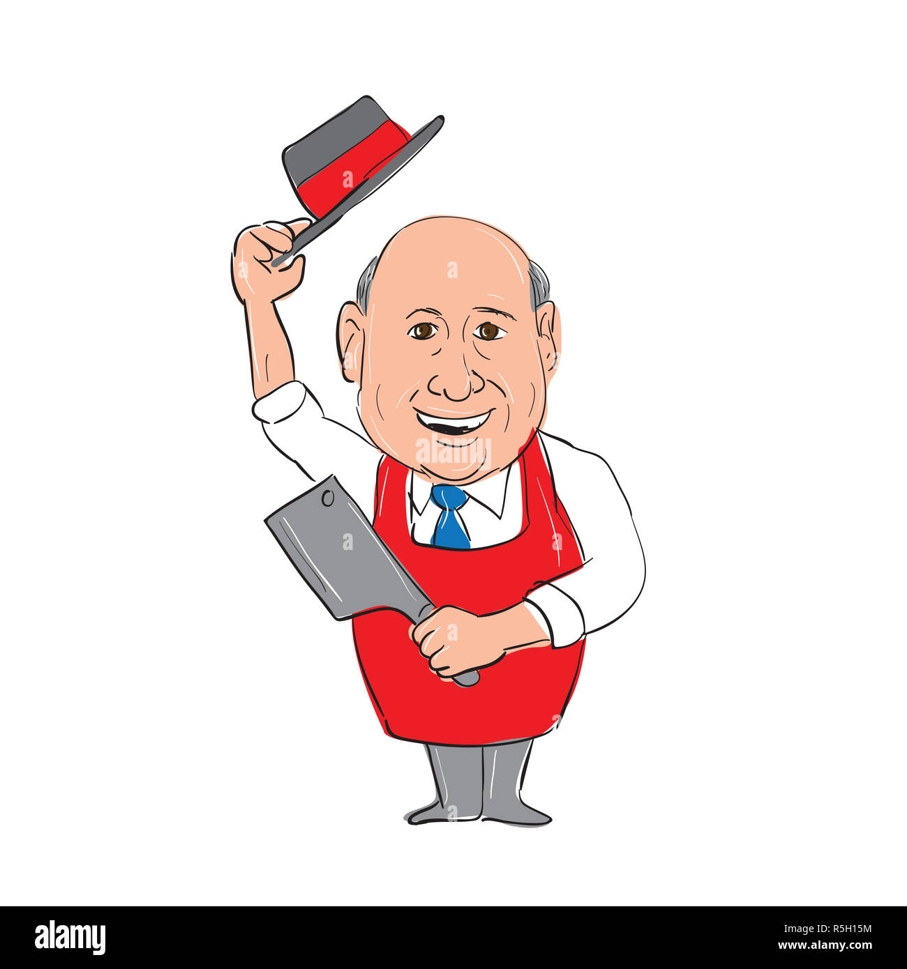 Butcher man vector cartoon Ausgeschnittene Stockfotos und -bilder - Alamy