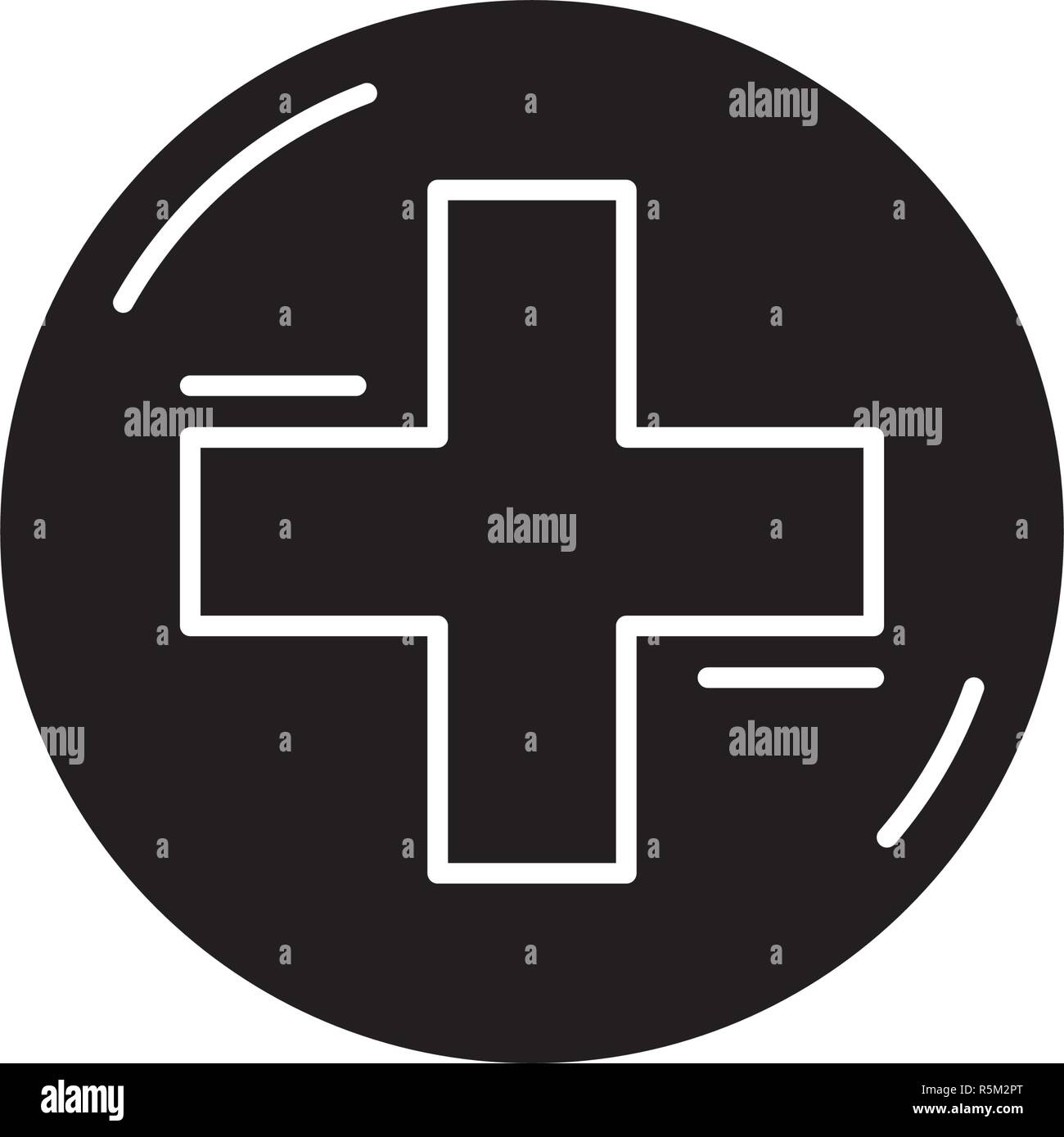 Medizinische Kreuz schwarze Symbol, Vektor Zeichen auf isolierten ... Medizinische Kreuz schwarze Symbol, Vektor Zeichen auf isolierten ...
