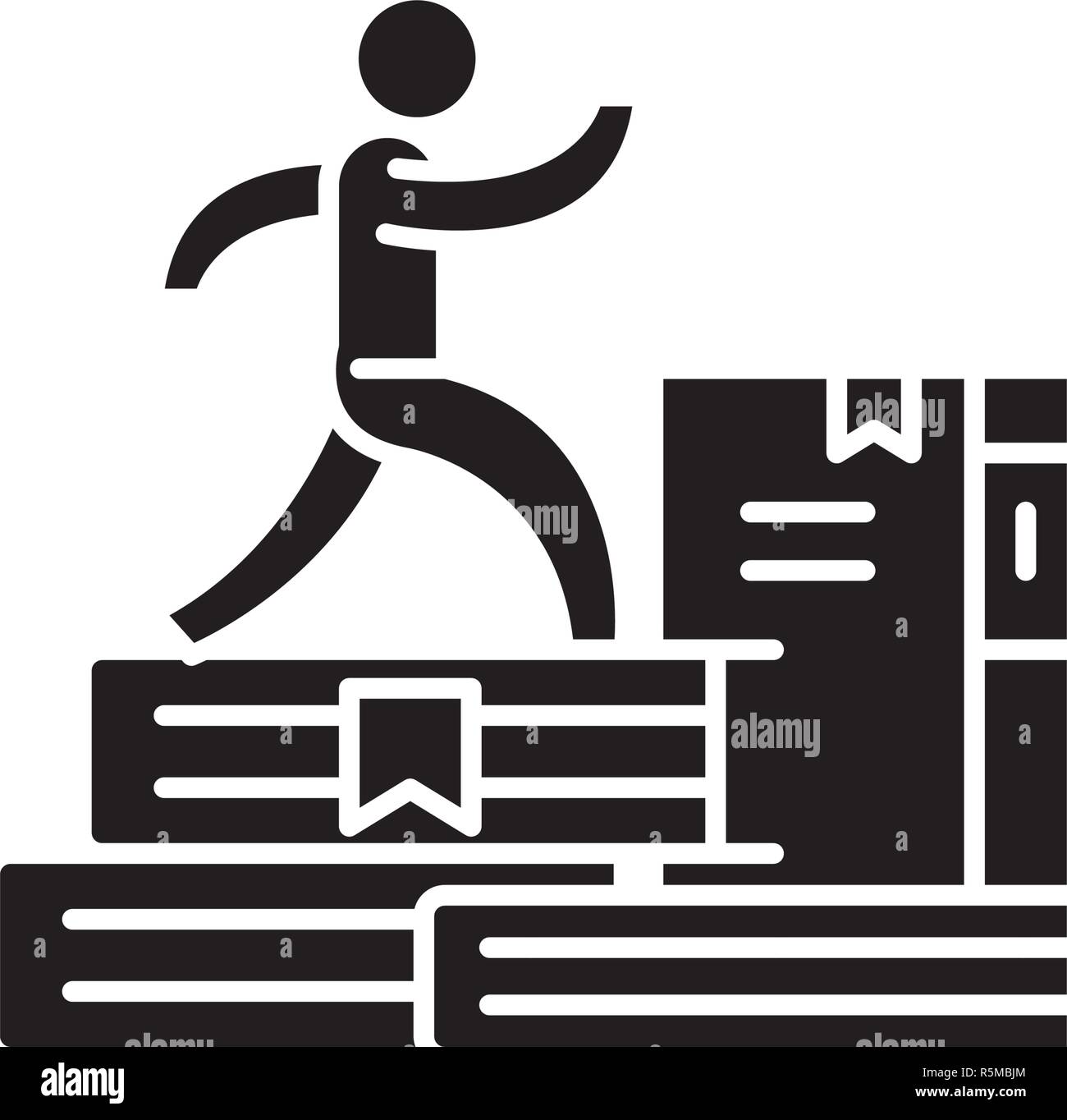 Neues Wissen schwarze Symbol, Vektor Zeichen auf isolierten Hintergrund ...