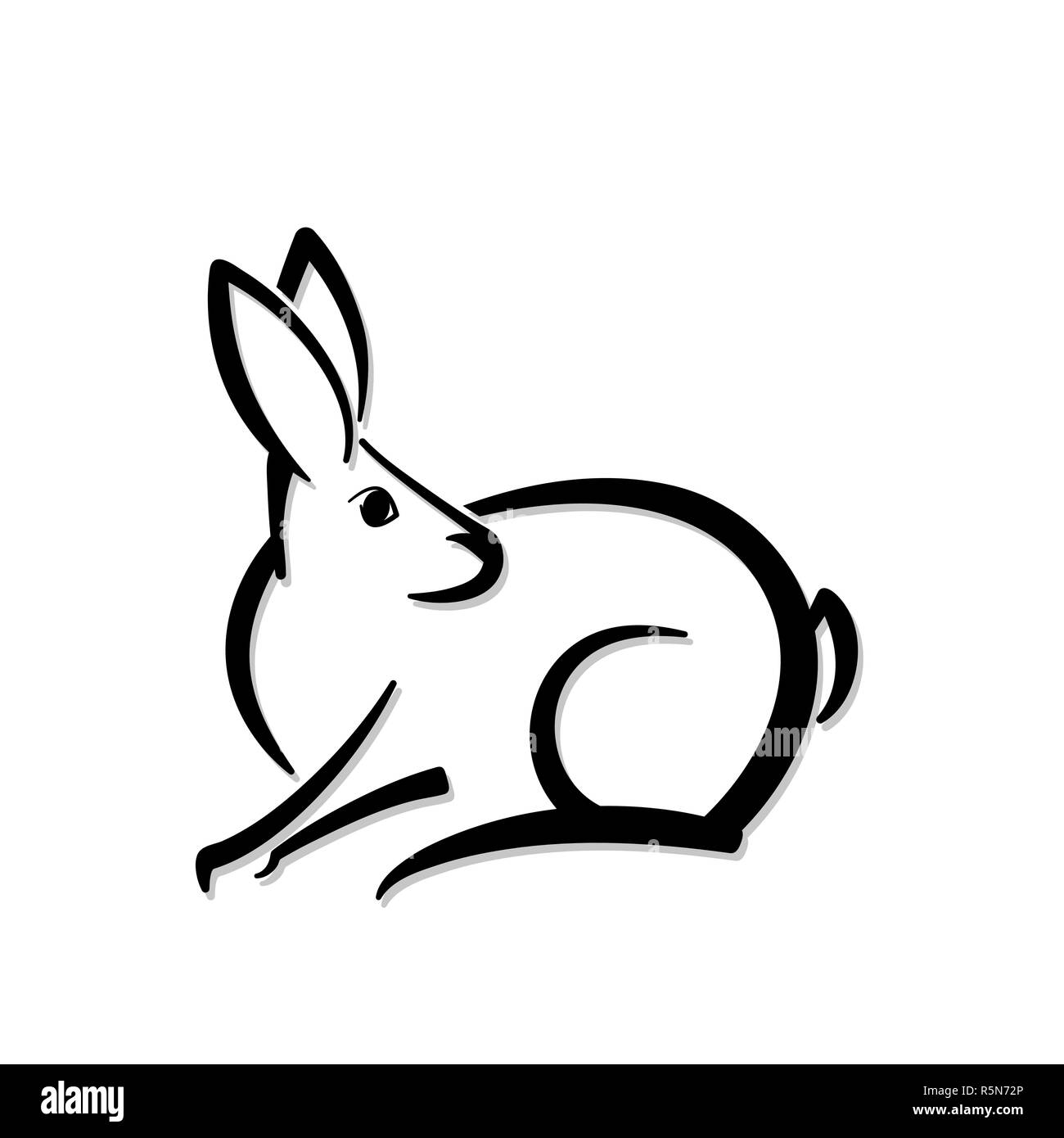 Abstrakte Symbol eines Hasen zu gestalten. Übersicht Logo. Vector ...