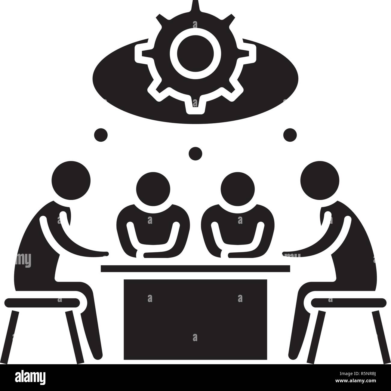 Brainstorming schwarze Symbol, Vektor Zeichen auf isolierten ...