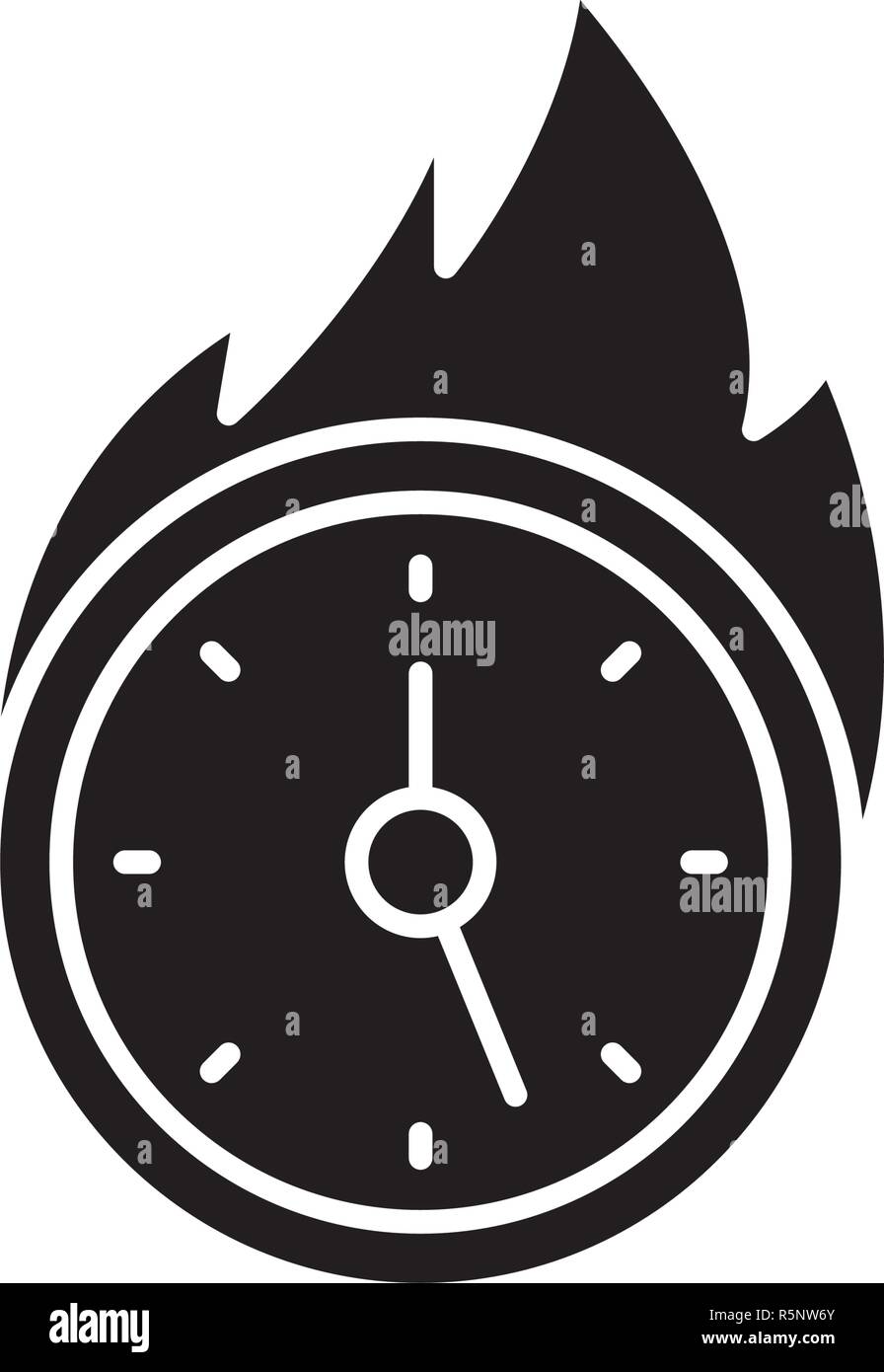 Der Mangel an Zeit schwarze Symbol, Vektor Zeichen auf isolierten ...