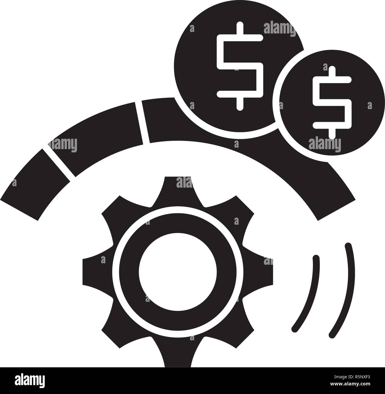 Prozessoptimierung schwarze Symbol, Vektor Zeichen auf isolierten ...