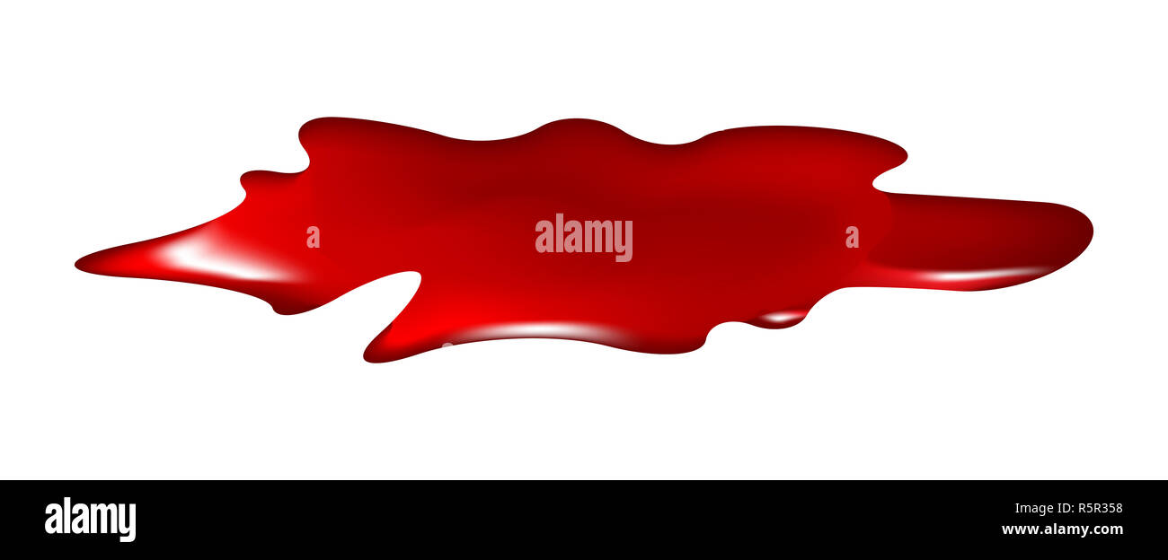Blut Pfütze, rote Tropfen, blots, Beize, Plash od Blut. Vector ...