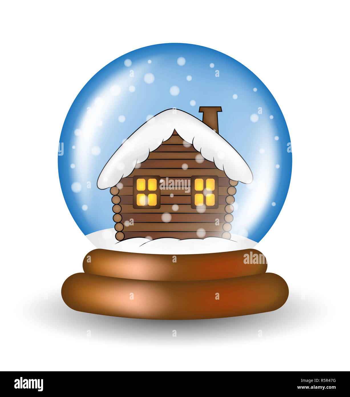 Weihnachten snowglobe mit Hütte cartoon Design, Icon, Symbol für die ...