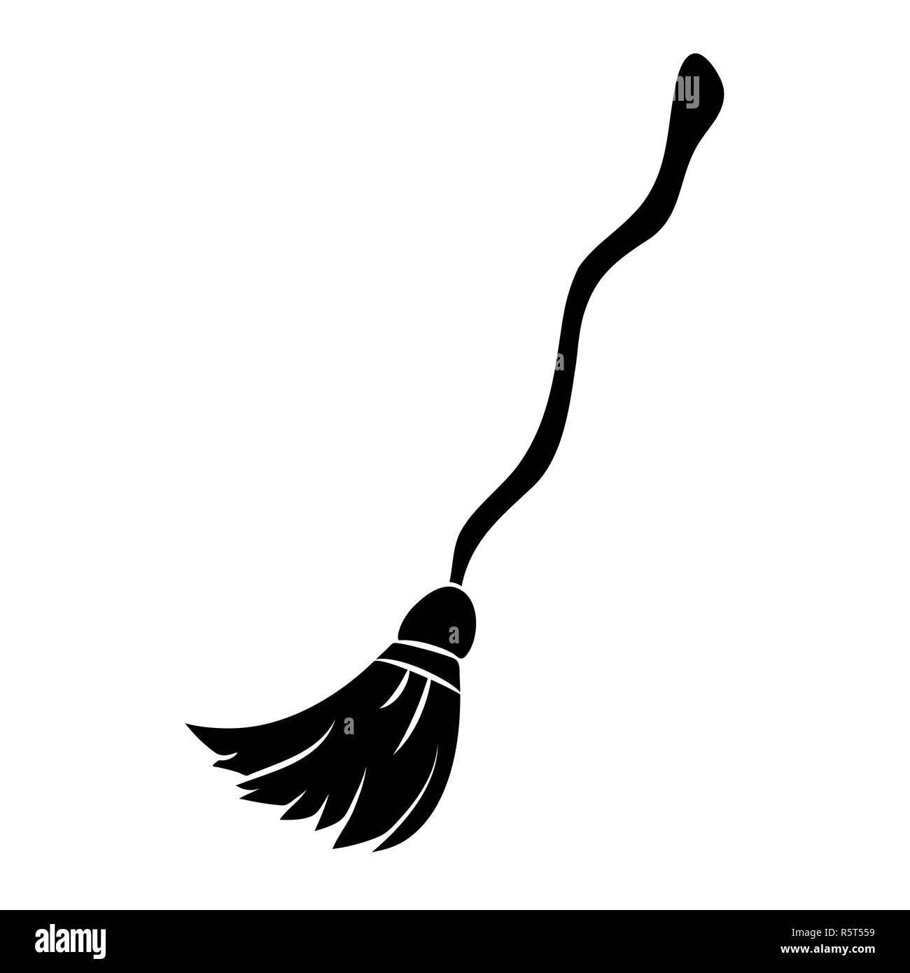 Hexe Besen silhouette cartoon Vektor symbol Icon Design. Schöne ...