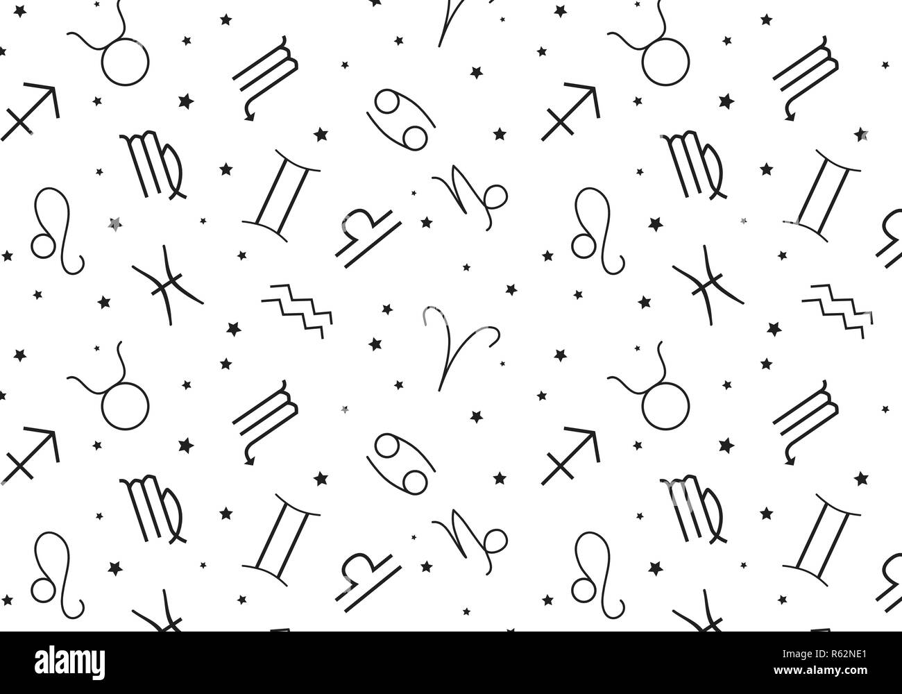 Simbolos del zodiaco vector Schwarzweiß-Stockfotos und -bilder - Alamy