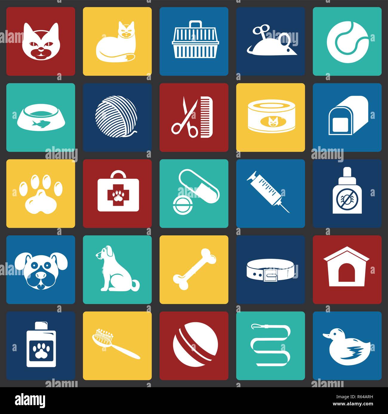 Pet-Symbole auf Quadrate Hintergrund für Grafik- und Webdesign ...