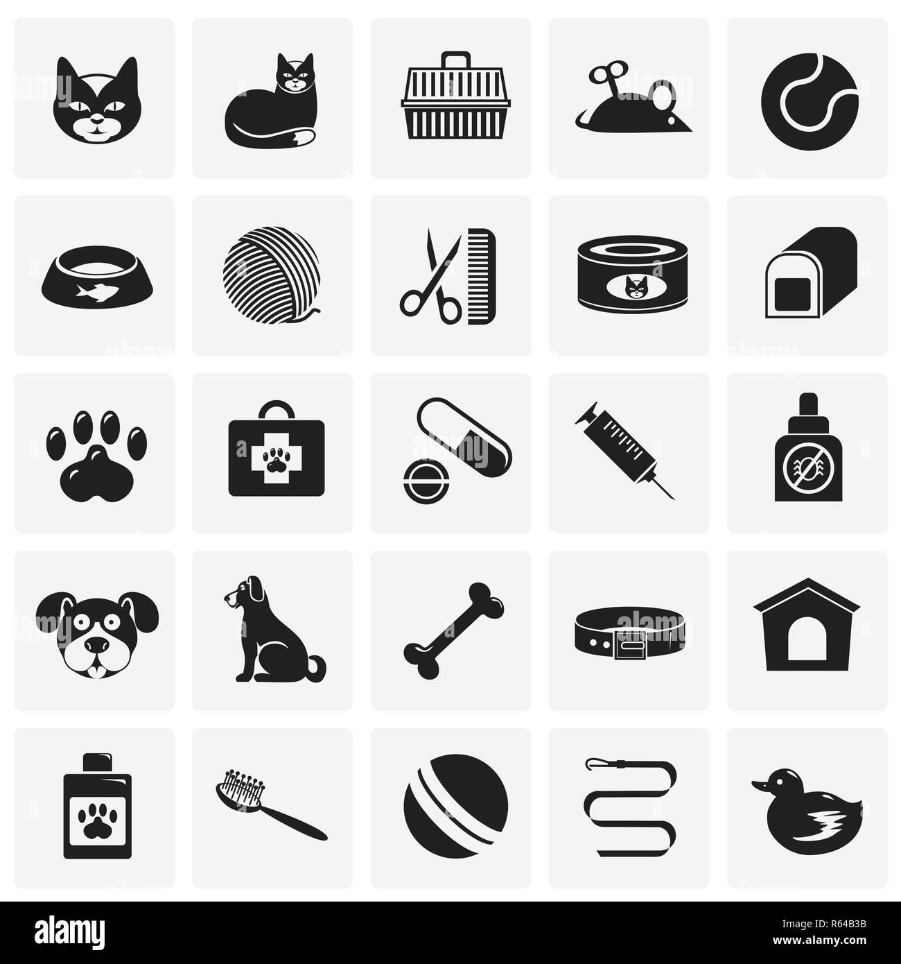 Pet-Symbole auf Plätzen Hintergrund für Grafik- und Webdesign, modernen ...