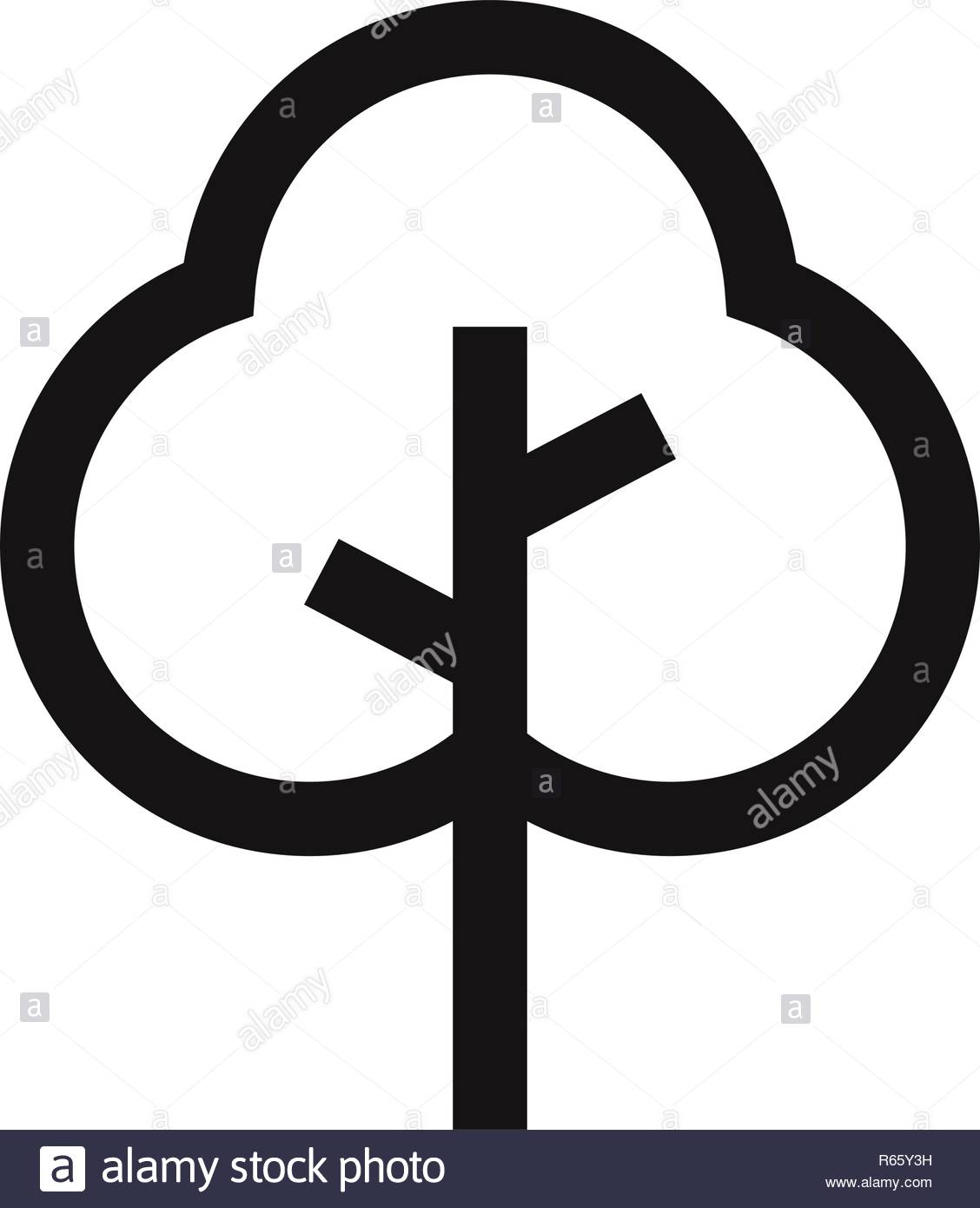 Fir Tree Icon Outline Style Stockfotos & Fir Tree Icon Outline Style ...