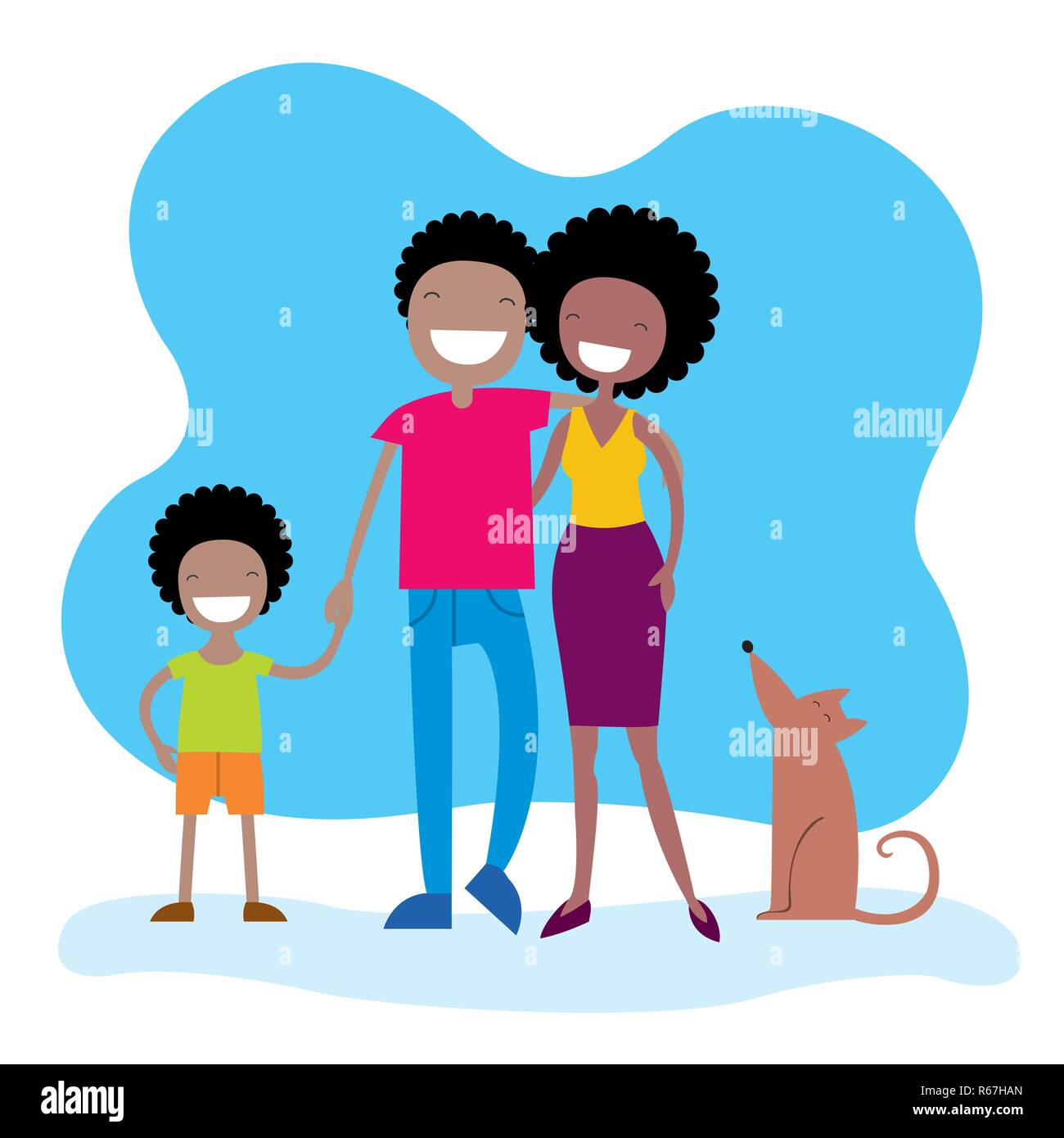 Vater mutter sohn hund Ausgeschnittene Stockfotos und -bilder - Alamy