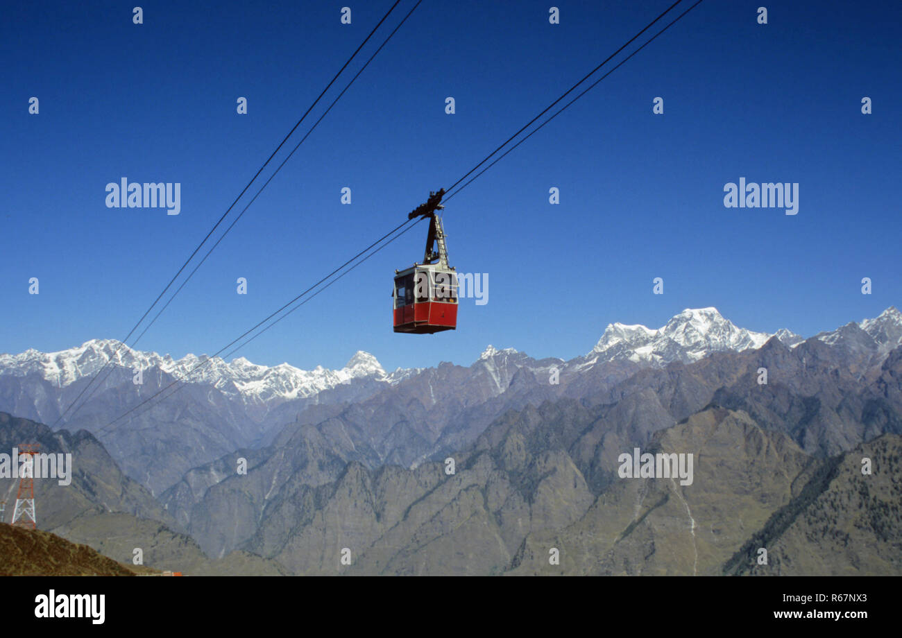 Seilbahn, Auli, Himalayan Ski Resort, Bergstation, Nanda Devi, NAR ...