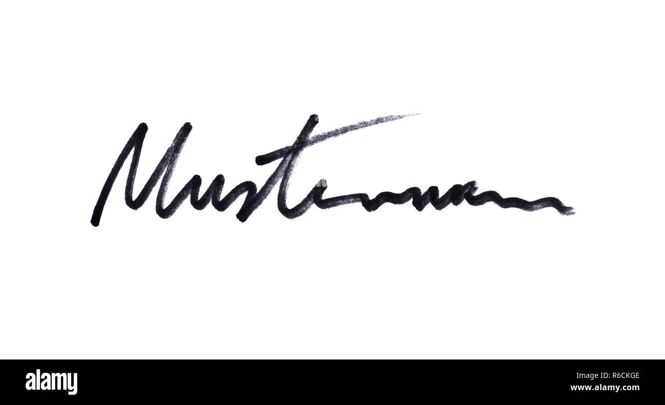 Isolierte Signatur: Mustermann Stockfotografie - Alamy