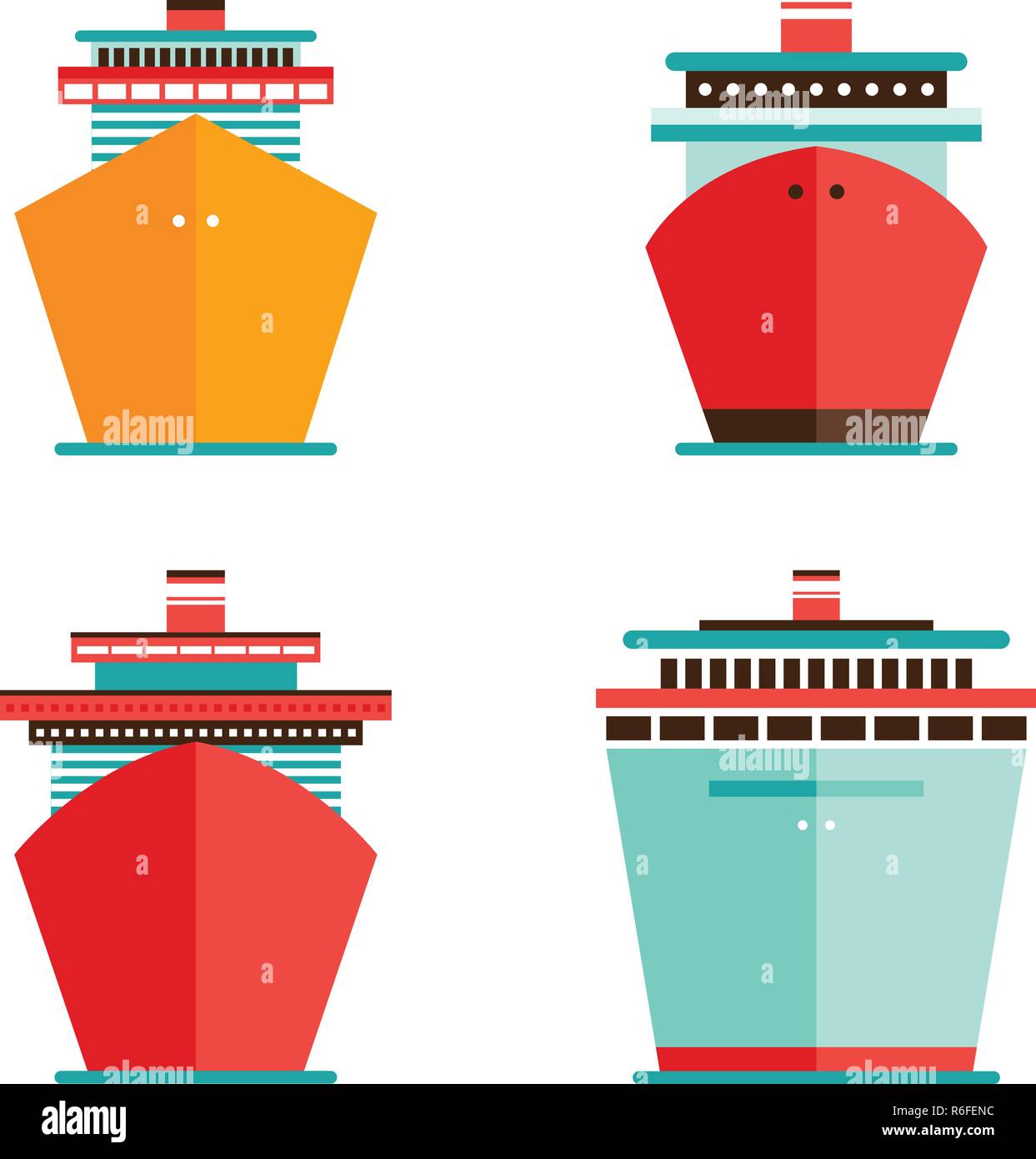 Kreuzfahrt Schiff Icon Set Meer Ozean reisen urlaub Begriff Vektor ...