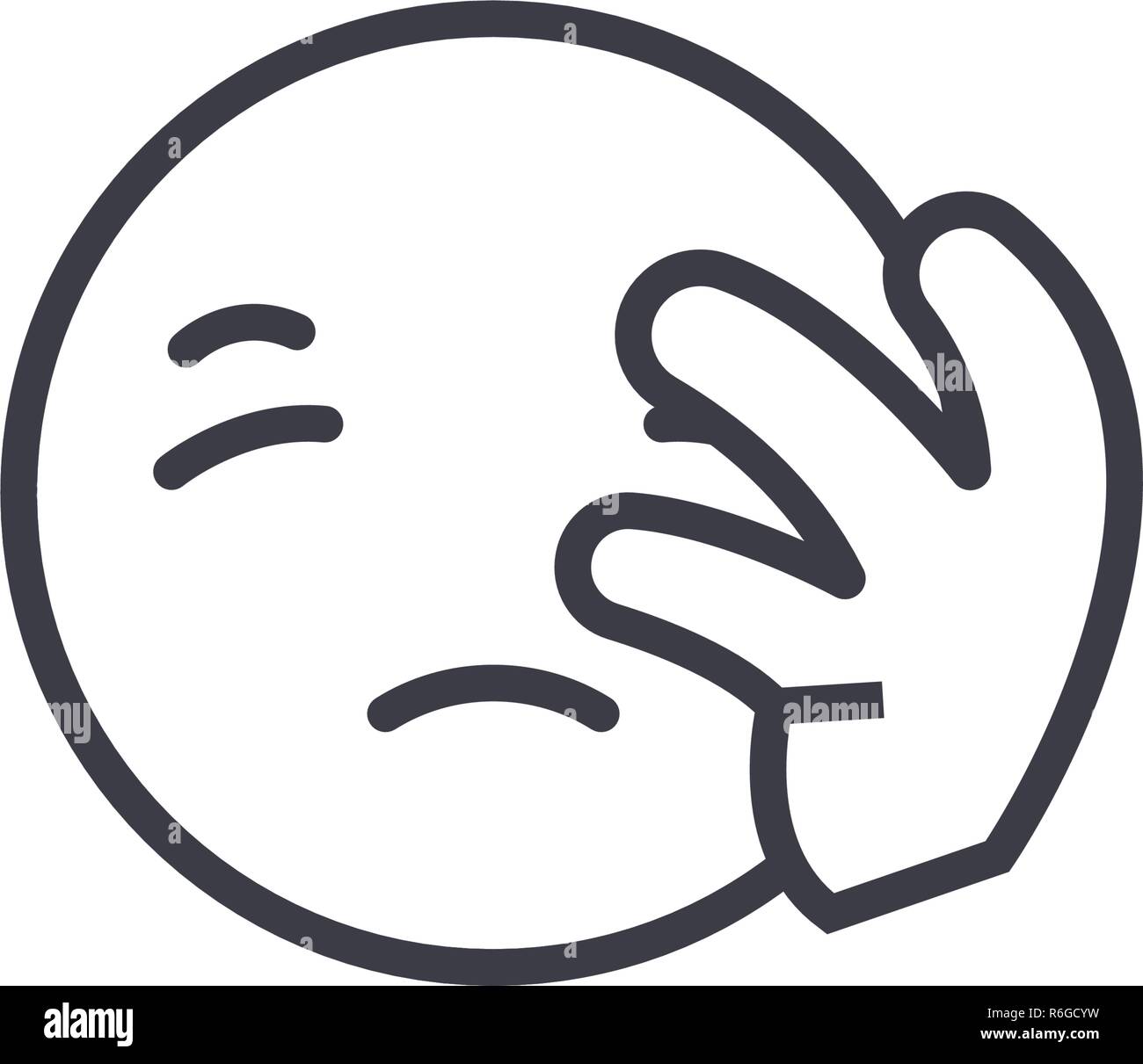 Enttäuscht Emoji Concept Line editable Vector, Konzept-Symbol ...