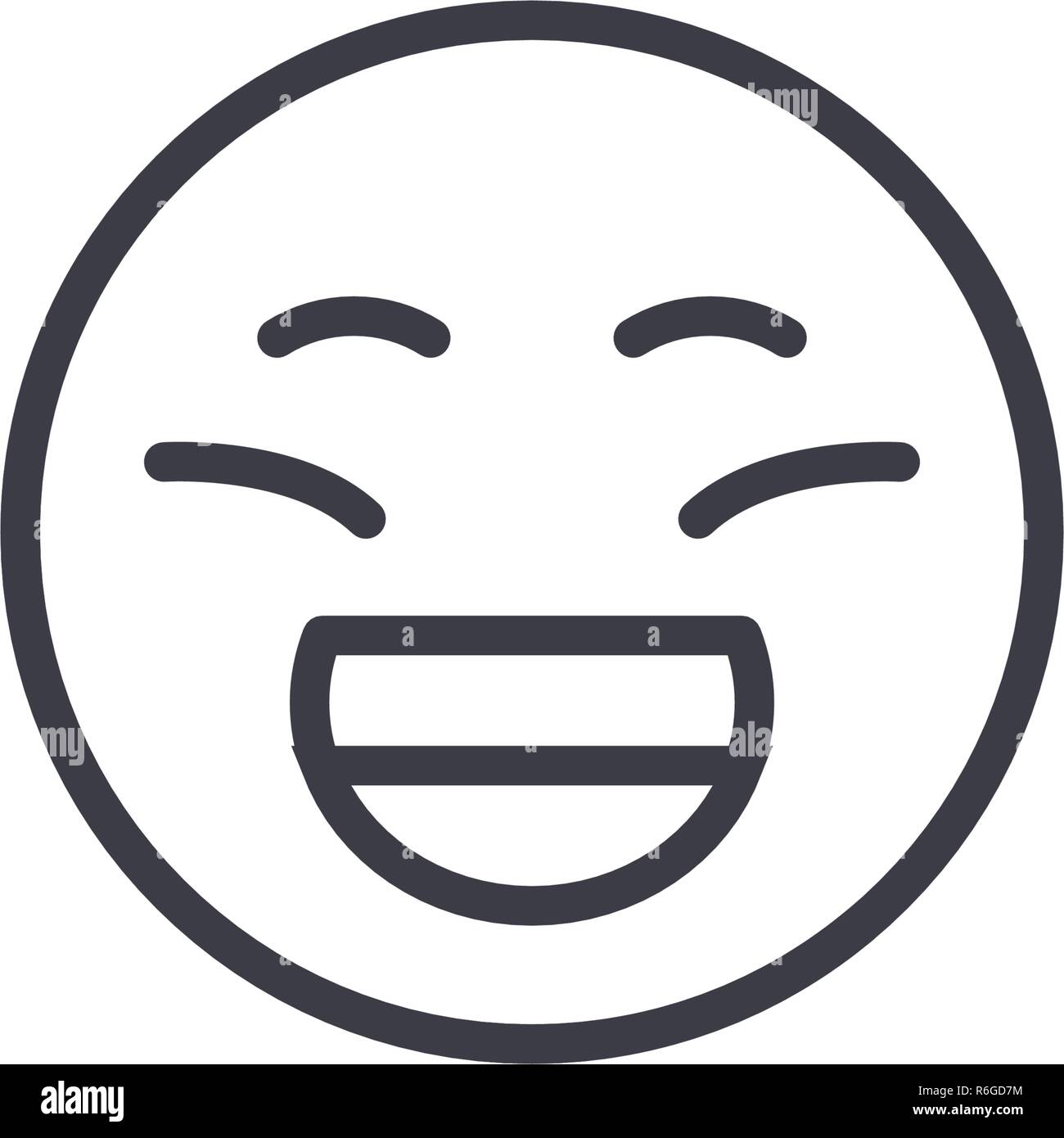 Lachend Emoji Concept Line editable Vector, Konzept-Symbol. Lachend ...
