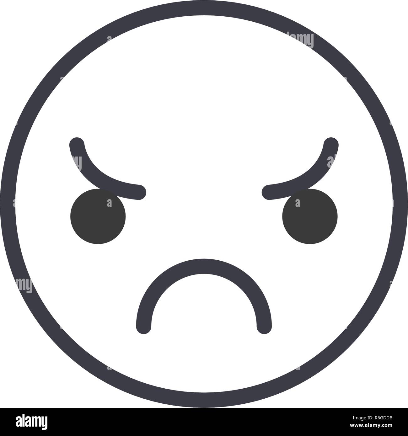 Traurig Emoji Concept Line editable Vector, Konzept-Symbol. Traurig ...