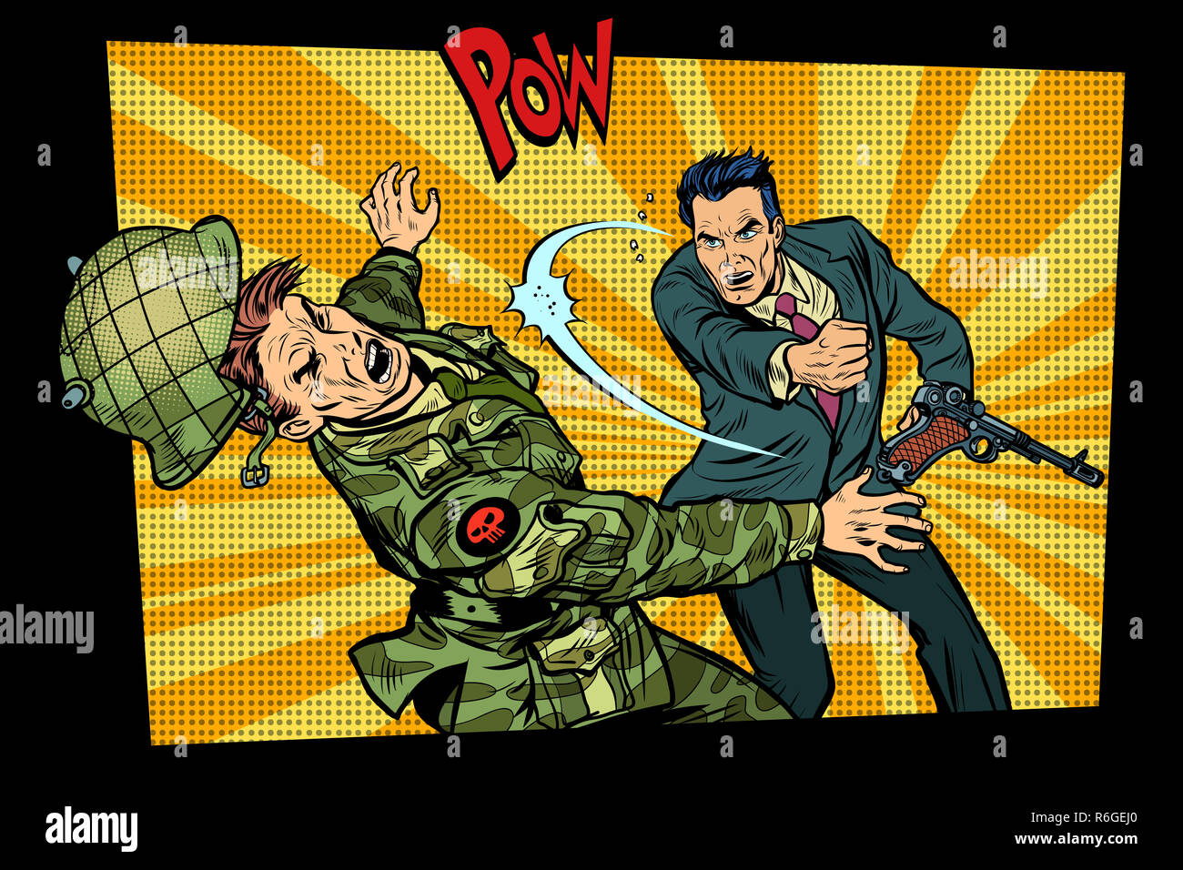 Pop art comic soldier -Fotos und -Bildmaterial in hoher Auflösung – Alamy
