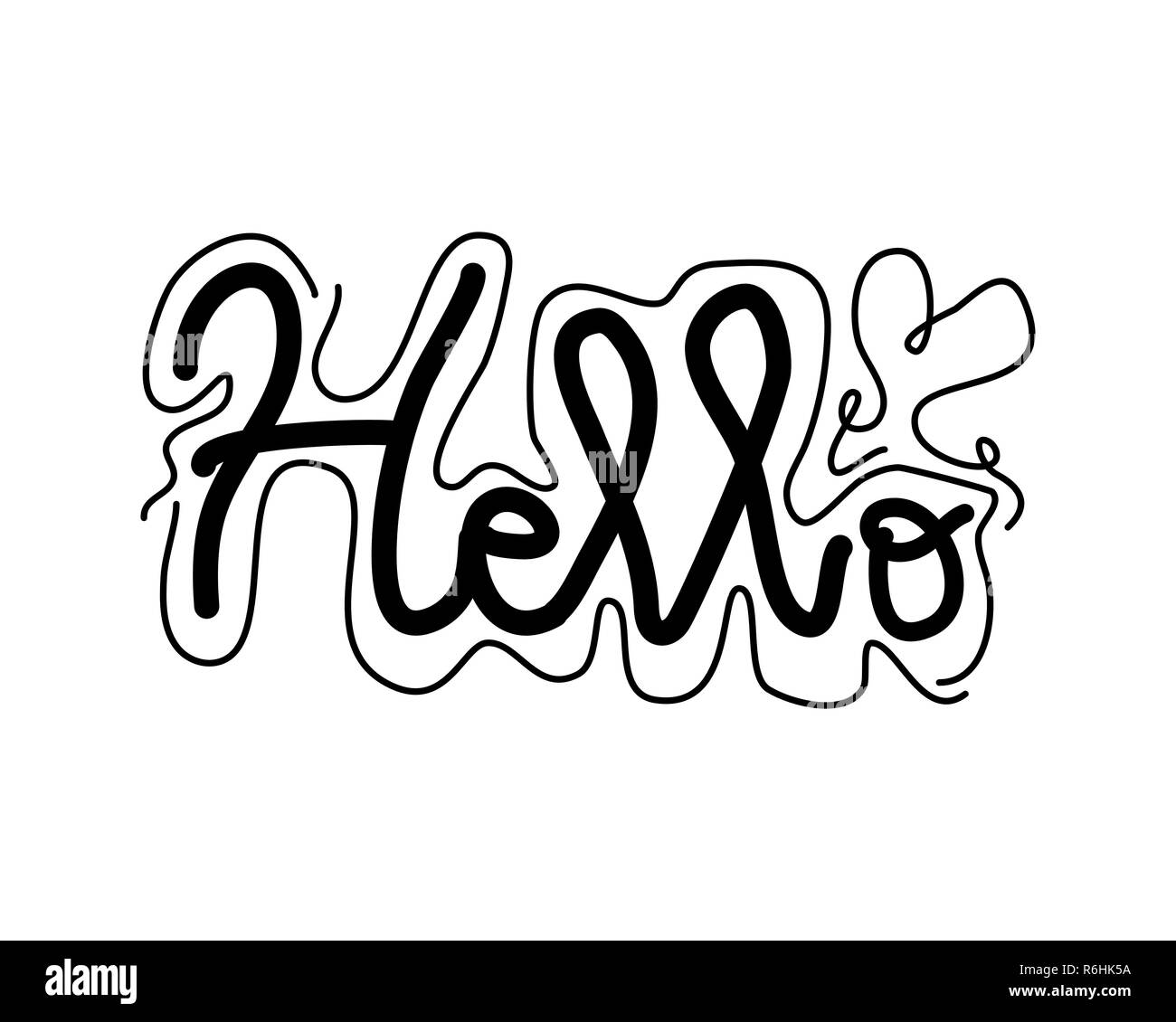 Hallo logo Schwarzweiß-Stockfotos und -bilder - Alamy