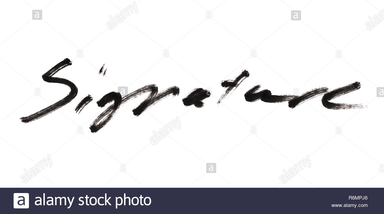 Handwriting Signature Autograph Stockfotos & Handwriting Signature ...