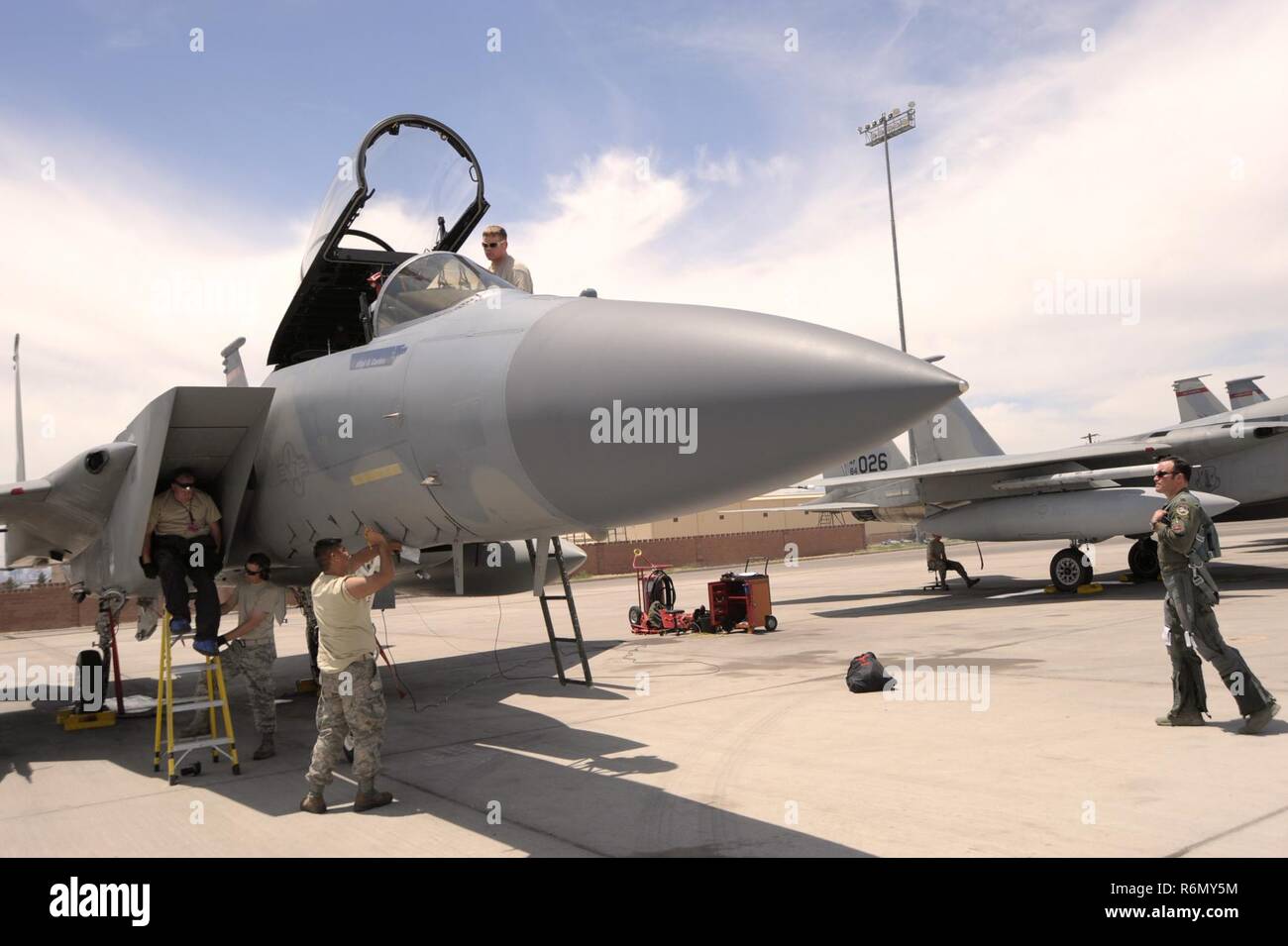 Oregon Air National Guard Flieger nach der Flugbetrieb auf einem F-15 ...