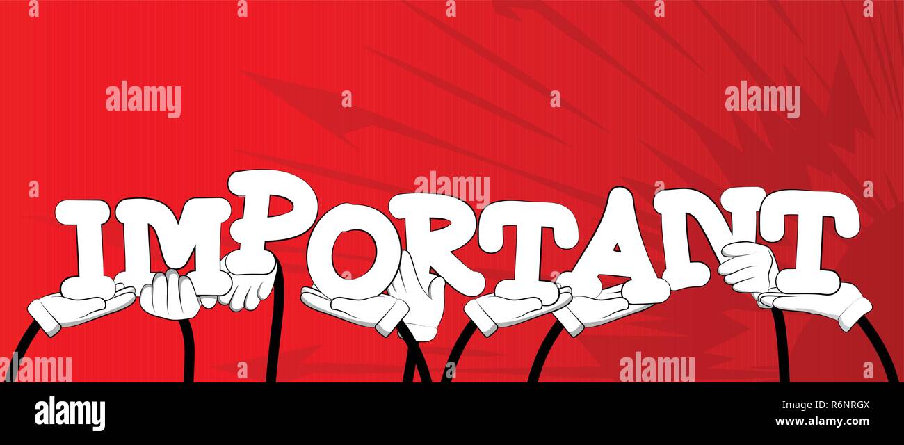 Diverse Hände, die Buchstaben des Alphabets erstellt das Wort wichtig ...