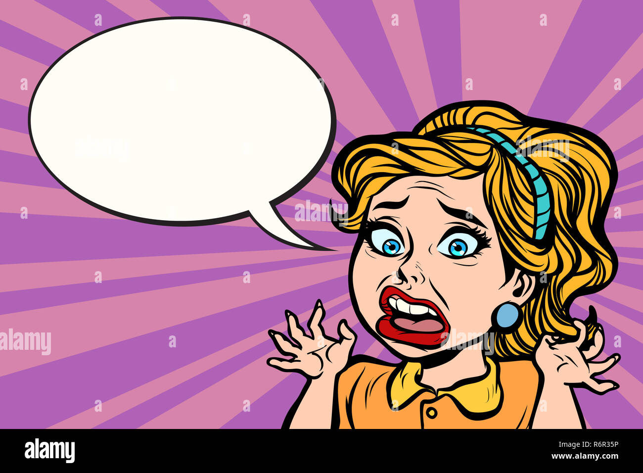 Comic cartoon pop art ängstliche frau -Fotos und -Bildmaterial in hoher ...