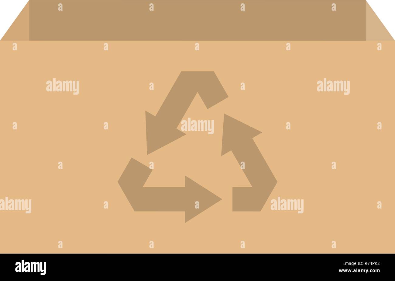 Karton Vektor mit Recycling Symbol Stock-Vektorgrafik - Alamy