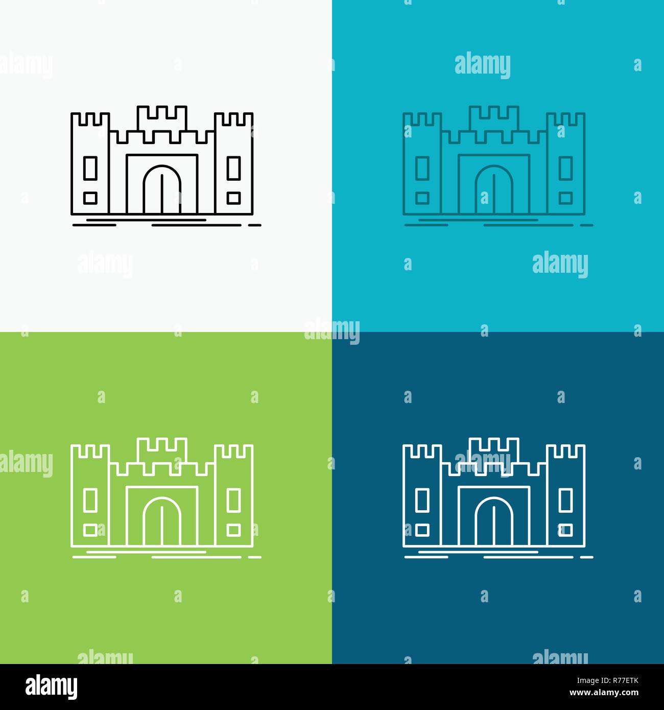 Schloss, Verteidigung, fort, Festung, Sehenswürdigkeiten Symbol über ...
