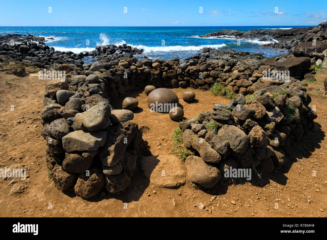 Te Pito Kura Henua Stein, der Nabel der Welt, UNESCO-Welterbe ...
