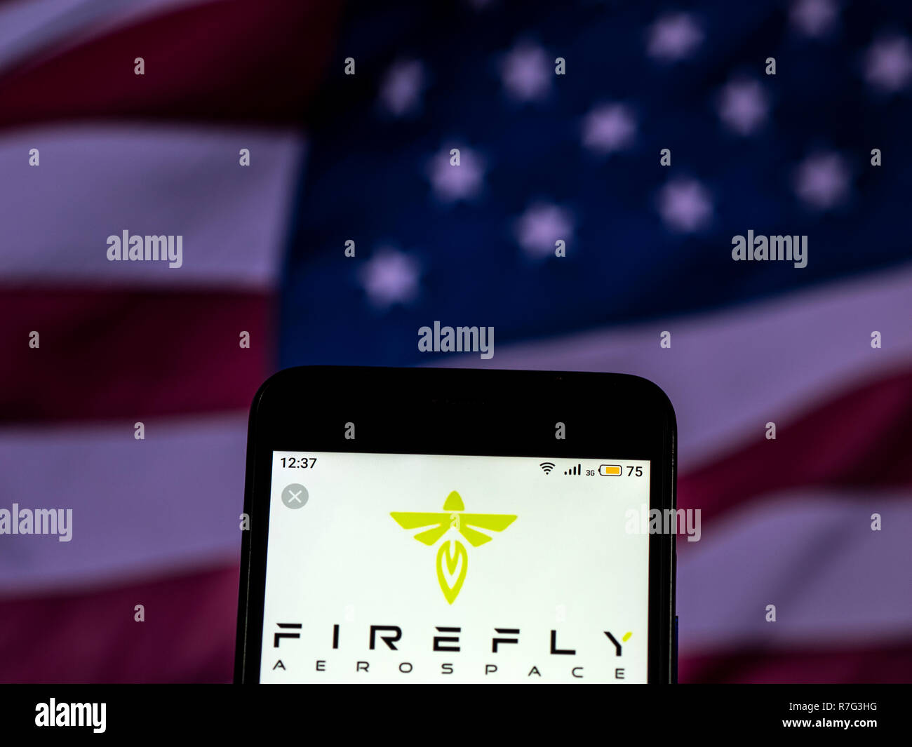 Firefly Aerospace Company Logo auf dem Smartphone angezeigt. Dieses ...