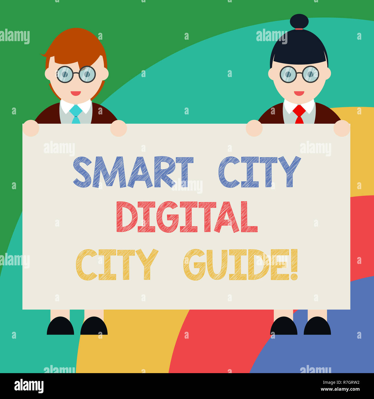Konzeptionelle Handschrift zeigt Smart City Digital City Guide ... Konzeptionelle Handschrift zeigt Smart City Digital City Guide ...