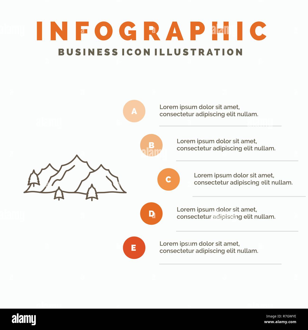 Berg, Landschaft, Berg, Natur, Baum Infografiken Vorlage für die ...