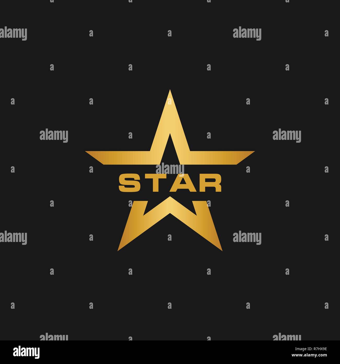 Gold star logo Stock-Vektorgrafiken kaufen - Alamy