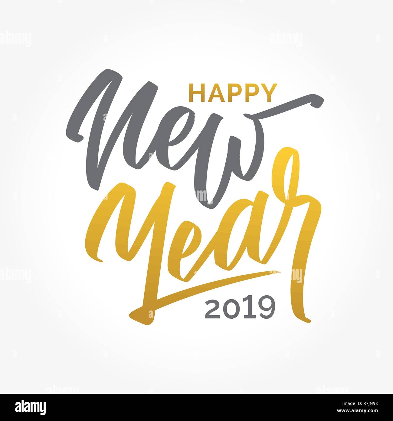 Frohes Neues Jahr 2019 Handschriftliche Schriftzug Zwei Farbiger Text frohes-neues-jahr-2019-handschriftliche-schriftzug-zwei-farbiger-text