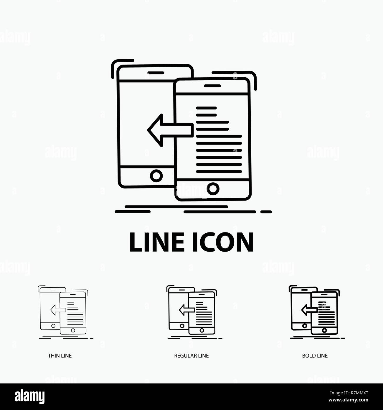 Daten, Übertragung, mobile, Management, Symbol auf Thin, Regular und ...