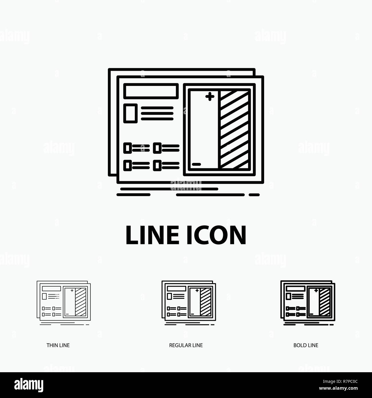Entwurf, Design, Zeichnung, Plan, Prototyp Symbol in Thin, Regular und ...