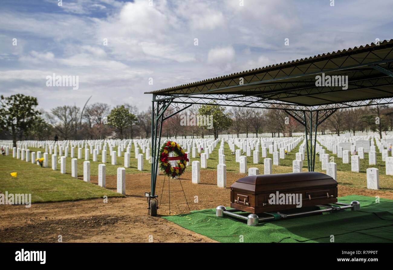 Pvt. Harry K. Tye gelegt ist auf dem Arlington National Cemetery, März ...