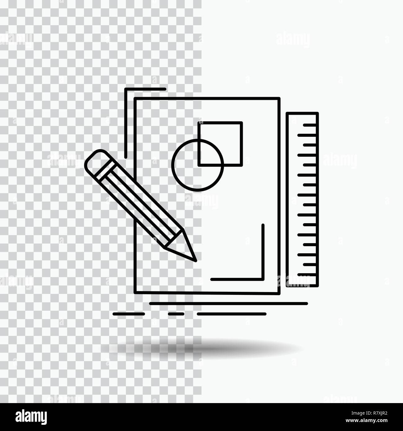 Skizze, skizzieren, Entwerfen, Zeichnen, Geometrie Symbol Leitung auf ...