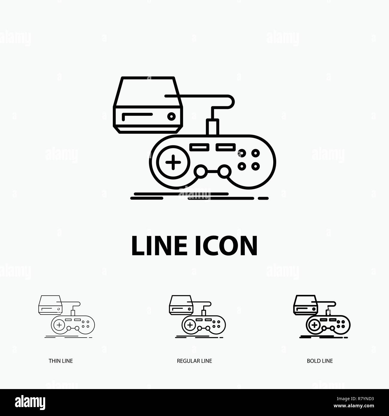 Konsole, Spiel, Spiele, Playstation, play Symbol in Thin, Regular und ...
