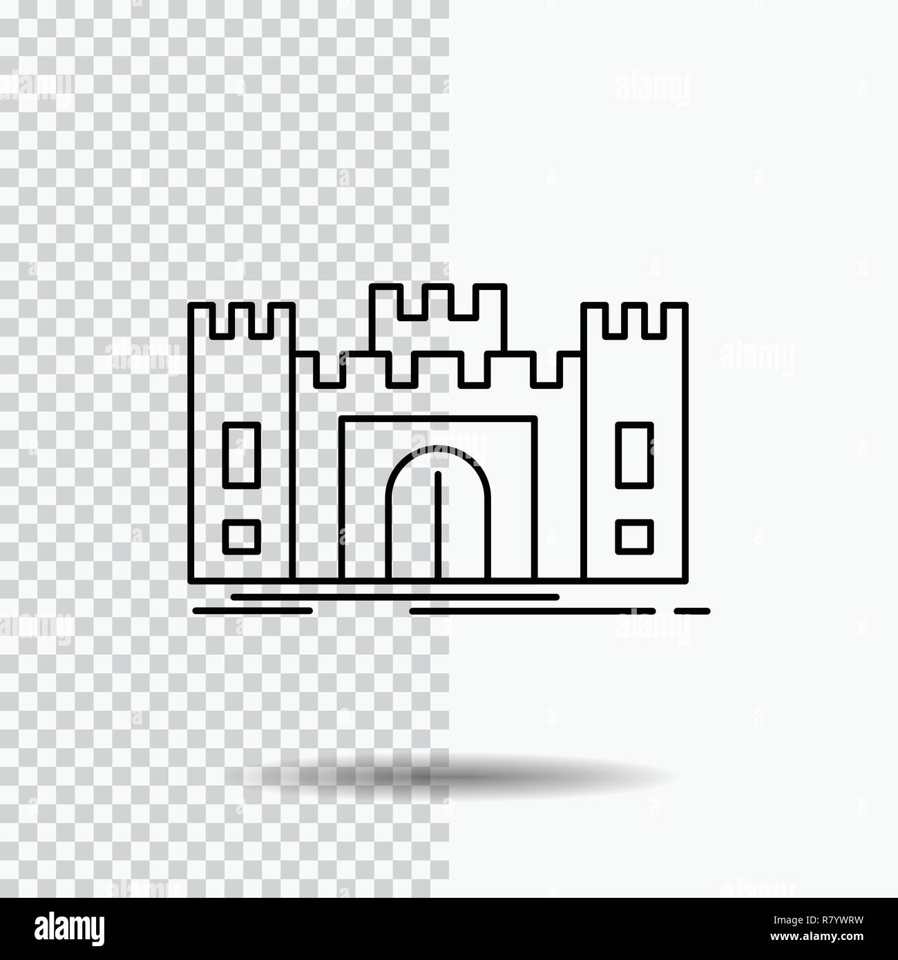 Schloss, Verteidigung, fort, Festung, Referenzmarkenlinie Symbol auf ...