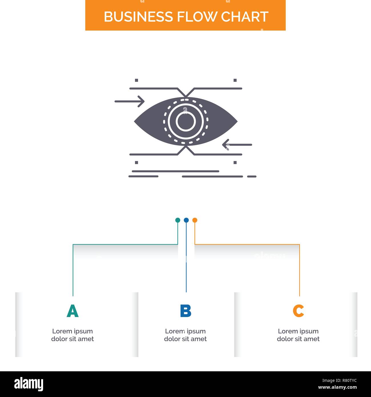 Aufmerksamkeit, Auge, Fokus, suchen, Vision Business Flow Chart Design ...
