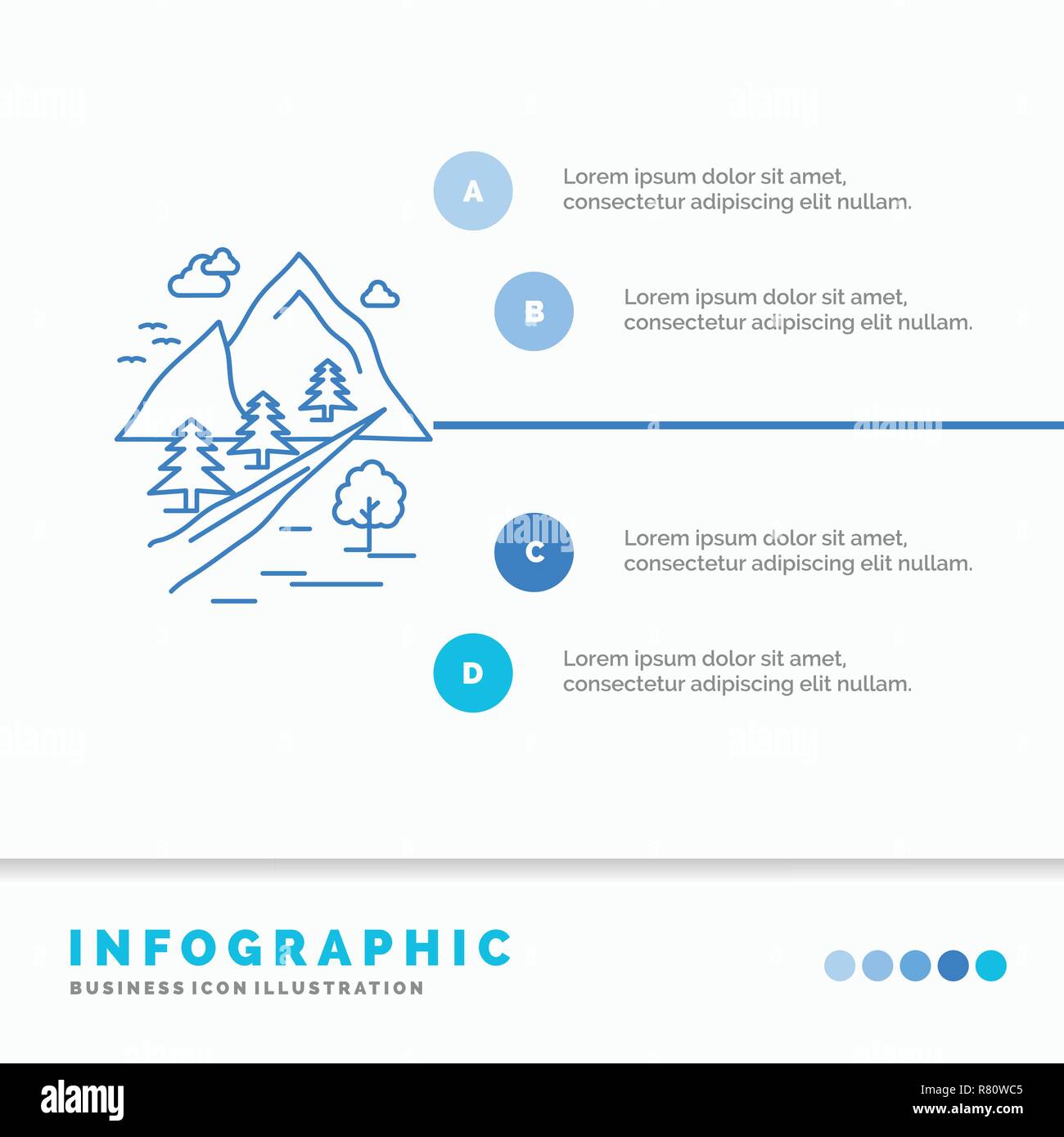Felsen, Baum, berg, berge, Natur Infografiken Vorlage für die Website ...