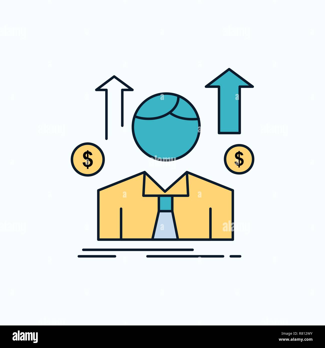 Business, Mann, Avatar, Mitarbeiter, Umsatz Mann Flachbild-Symbol ...