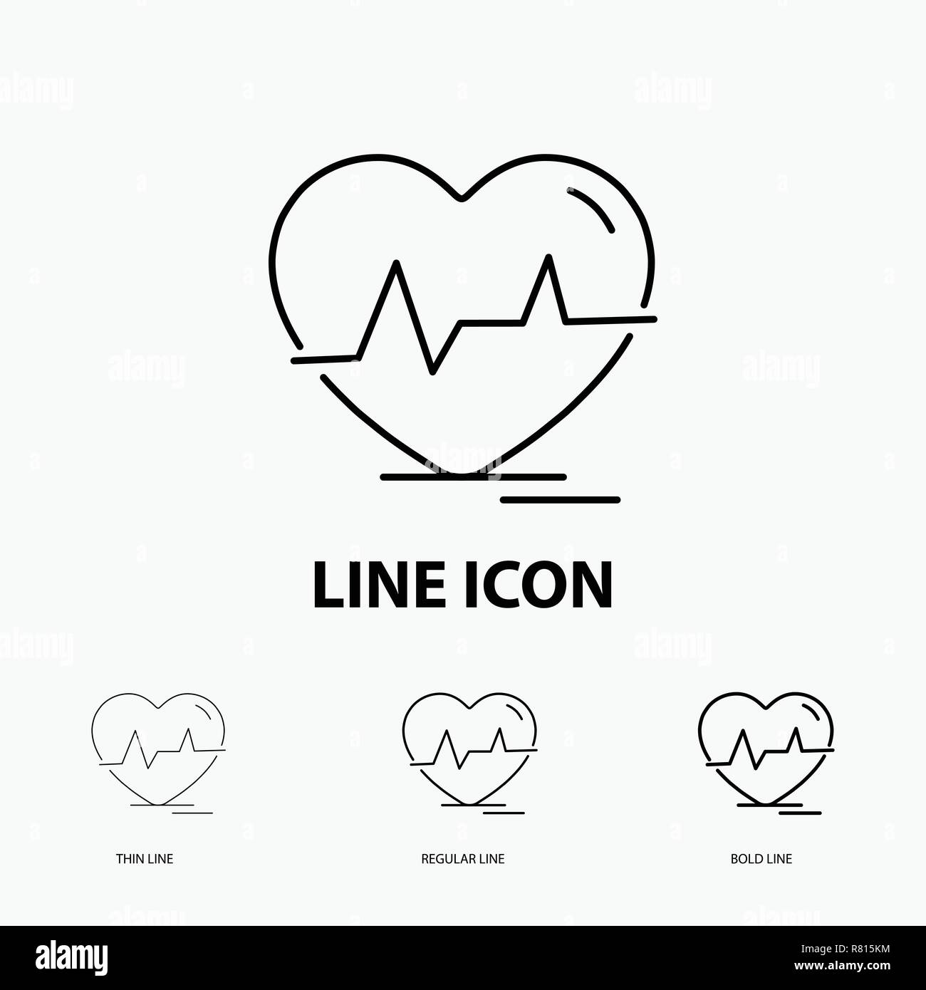 Ekg, Herzfrequenz, Herzschlag, Puls, beat Symbol in Thin, Regular und ...